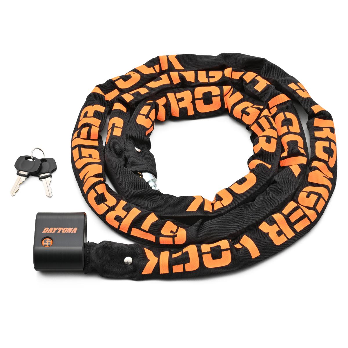 メーカー名：デイトナメーカー品番：63632●持ち運びしやすいφ6mmチェーンで、ツーリング時の携帯にも便利●熱処理されたスチール合金製により、ノコギリやカッター、ハンマーでの破損を防止●樹脂カバー付きロックボディにより、車体への傷付きを軽...