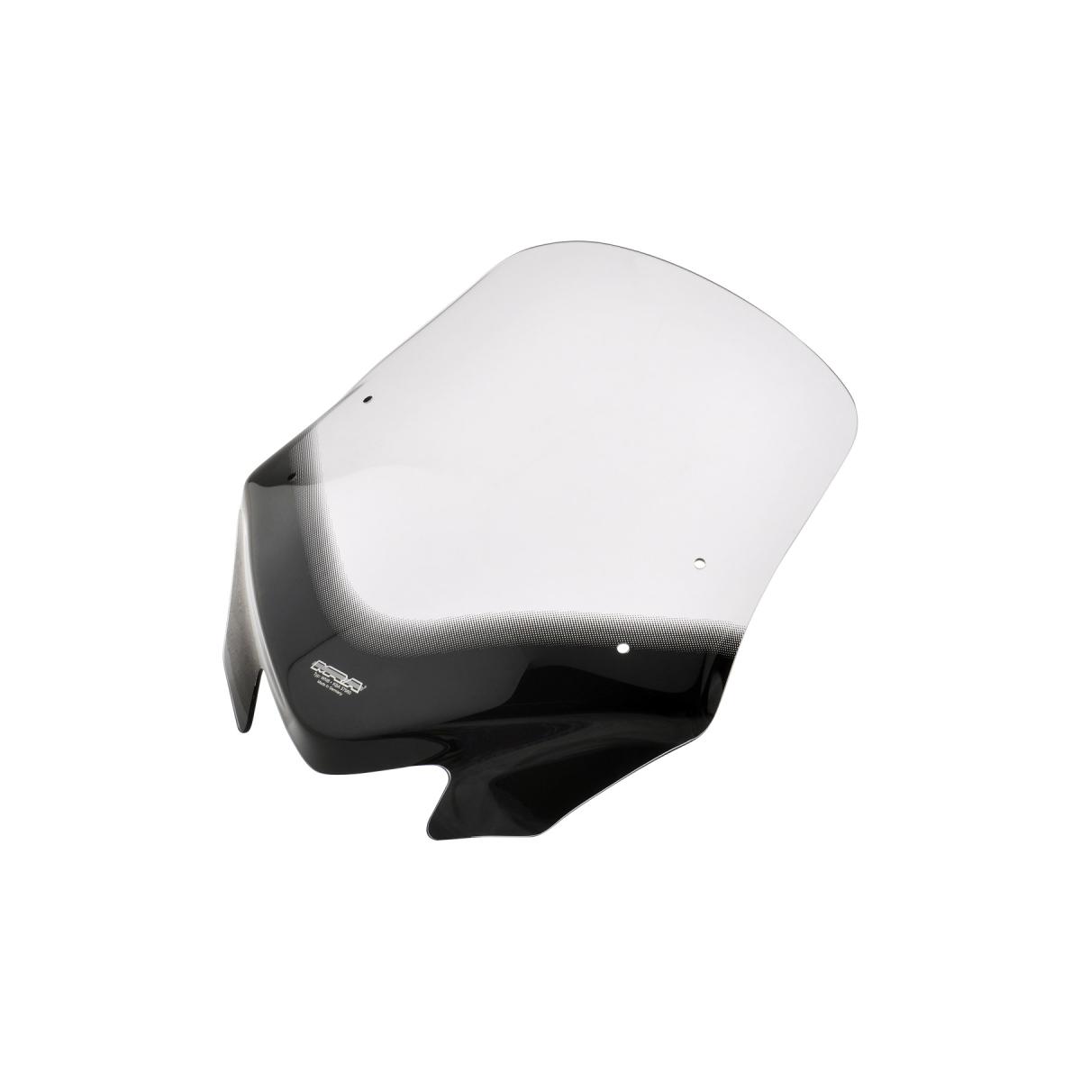 メーカー名：エムアールエーメーカー品番：4025066144242優れた空力性能と透明度。ハンドルマウント汎用タイプ。マウント別売り。販売備考：マウントKIT別売(品番 MV-NMK) グラデーション穴加工：不要色[カラー]：スモーク材質[...