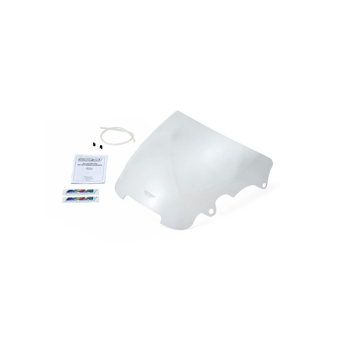 メーカー名：エムアールエーメーカー品番：4025066133062豊富なバリエーションを持つMRA。オリジナルは、ノーマル形状。カラーはスモーク、クリア適合情報：ホンダ[HONDA] VFR750F 94-97穴加工：不要厚み：3色[カラー...