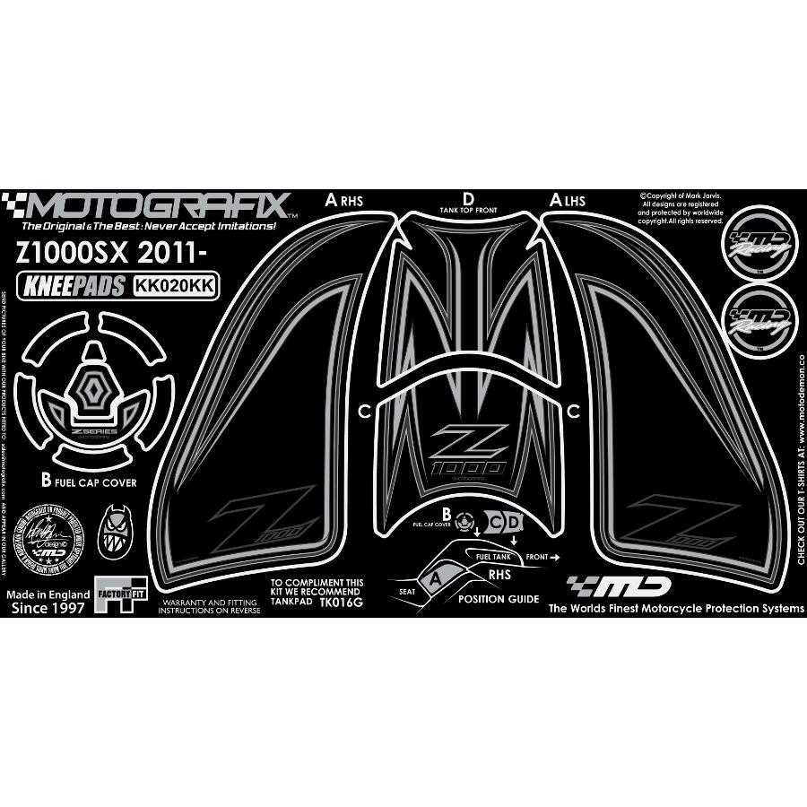 メーカー名：モトグラフィックスメーカー品番：MT-KK020KK販売備考：キャンセル不可商品です。KNEE BLK/BLK/GRY適合情報：カワサキ[KAWASAKI] Z1000 [ZRT00D] 10-11タイプ：KNEE色[カラー]：...