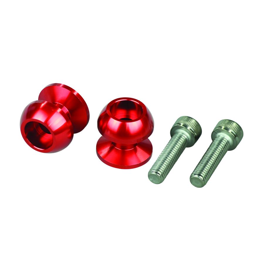 メーカー名：ポッシュフェイスメーカー品番：004012-02リヤショック取り付けボルトなどと交換することでツーリングネット等のフック固定場所を増設できます。アルミ削り出し、アルマイト/メッキ仕上げ。M8×30mmステンレスキャップボルト付属...