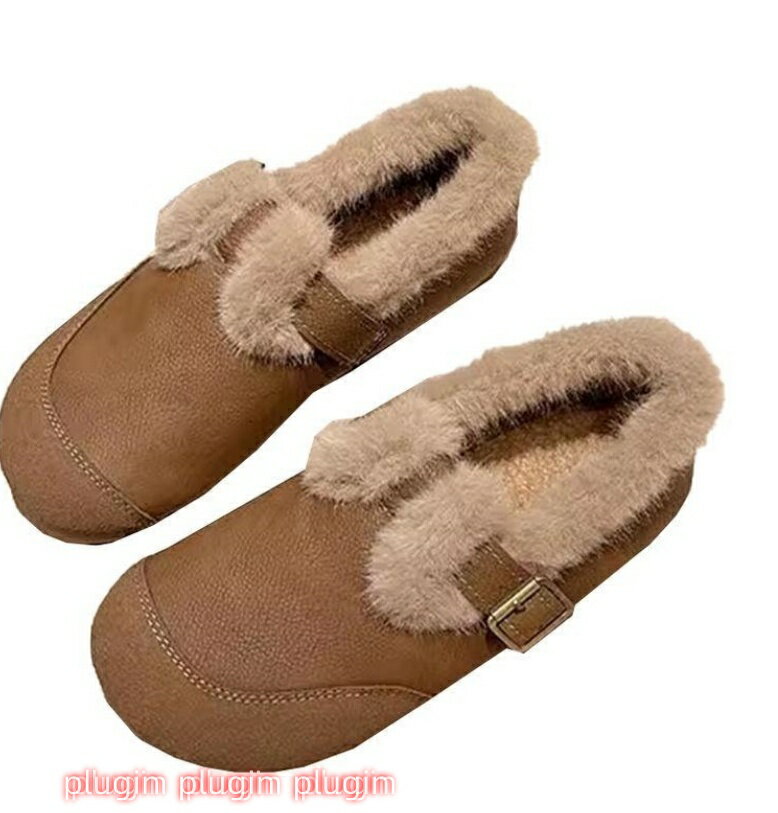 表地：スウェードメイン素材：スウェード▽留め具の種類: スリッポン式　▽ヒールの高さ:1.5cm ★ボア付きシューズ 女性用 防寒 保温性 滑り止め 着脱やすい！！これらの暖かいウィンターブーツは彼や彼女への素晴らしい贈り物になります。 ハ...