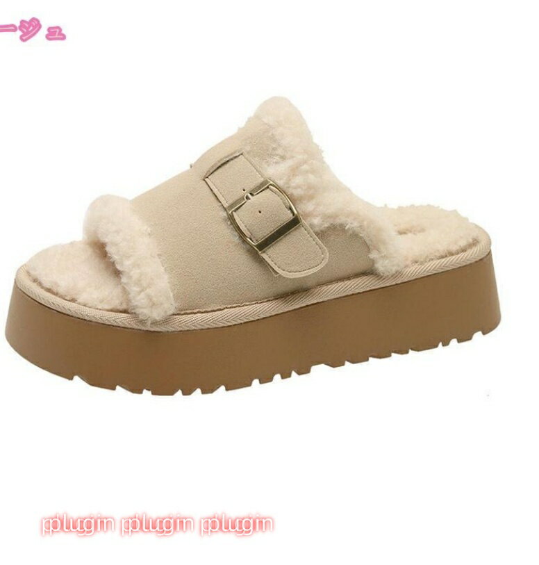 表地：スウェードメイン素材：pu▲ サンダルやスリッパのようにさっと履けて楽チン、忙しい朝に重宝します。▲ 秋冬新作のふわふわファーサンダル、 ふかふか暖かくて寒い季節にぴったりです♪▲ 屋内、寝室、ショッピング、ウォーキング、パーティー、...