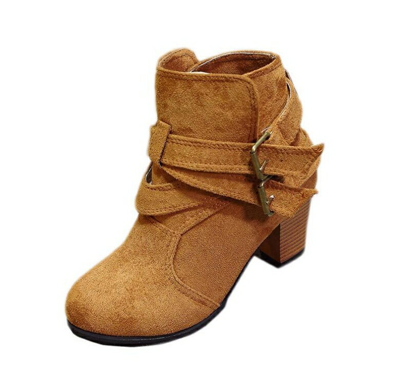 表地：ヌバック & マットレザーメイン素材：ゴムメイン素材：甲材: ヌバック　ソール素材または裏地: ゴム　留め具の種類: スリッポン太めヒールでしっかりと支えてくれるので、旅行などで長時間歩いても疲れにくい＆足が痛くなりにくい、ミドルブー...