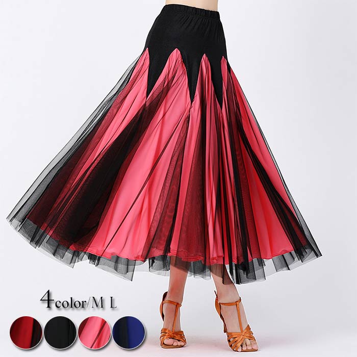 BorderColor="#FFFFFF"> 商品 ダンススカート 素材 ポリエステル、ポリウレタン サイズ M スカート丈約85cm ウエスト62-86cm 身長目安155-160cm 体重目安42-60kg L スカート丈約90cm ウ...