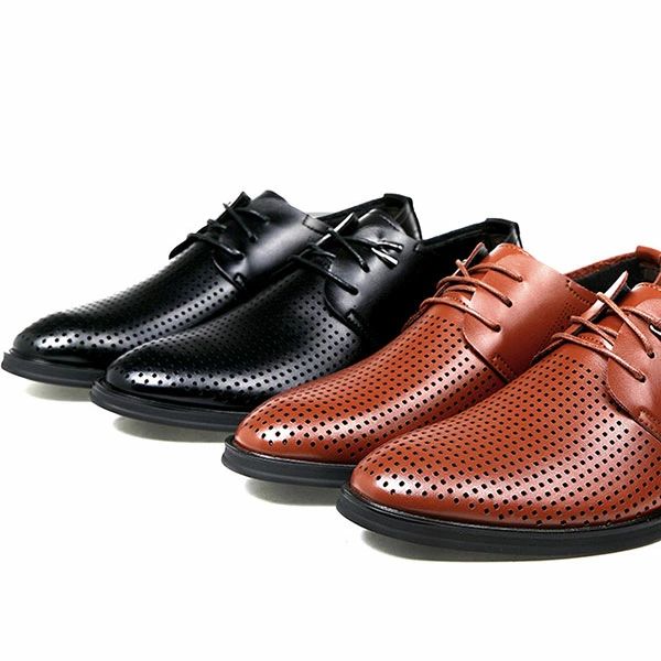 素材：PUレザー ◆厳選したpuレザーは、柔らかくて丈夫で、独特な天然の色と模様が特徴です。 ◆弾性ゴムを採用して、歩くのに適度な弾力と、丈夫さ、バランス性を追求しました。 ◆疲れにくく歩きやすい多機能ビジネスシューズ。 ◆防滑で滑りにくい...