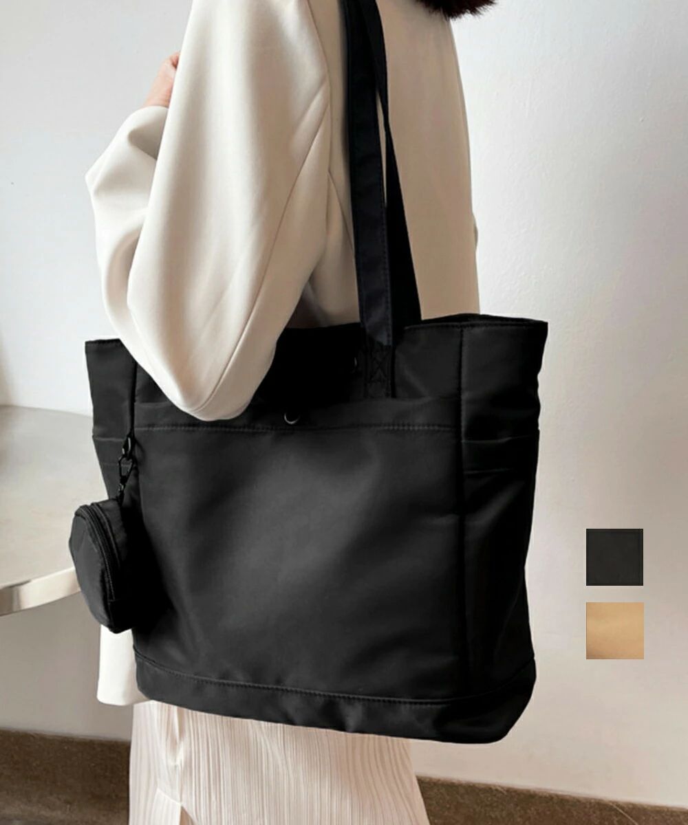 ■商品の特徴ミニポーチ付き ナイロンバッグ 軽量 手提げバッグ 通勤通学 肩掛けバッグ オフィスカジュアルマザーズバッグ 無地bag軽くて丈夫なナイロン素材を使用した、大容量トートバッグ。取り外し可能なミニポーチ付きで、小物収納にも便利。A...