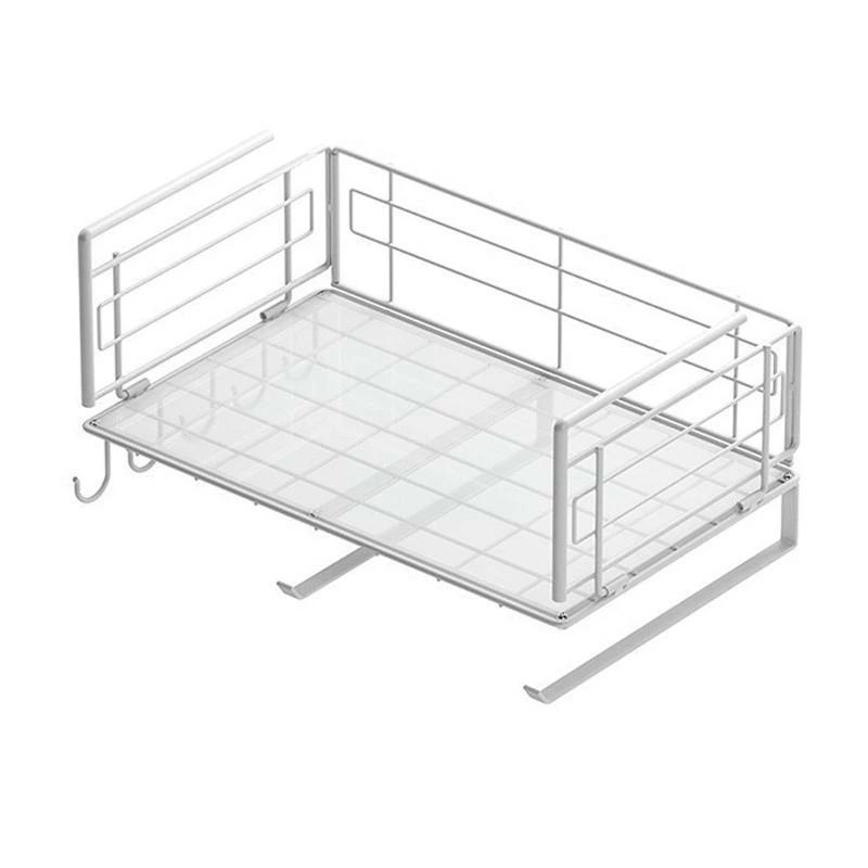 説明: 【寸法】コンパクトなサイズなので、スペースをあまり取らずにほとんどのキャビネットや棚にフィットします。スライドアームは、厚さ3.5cm/1.38インチの棚の下にフィットします。ヒント: 棚下バスケットを購入する前に、キャビネット/ク...