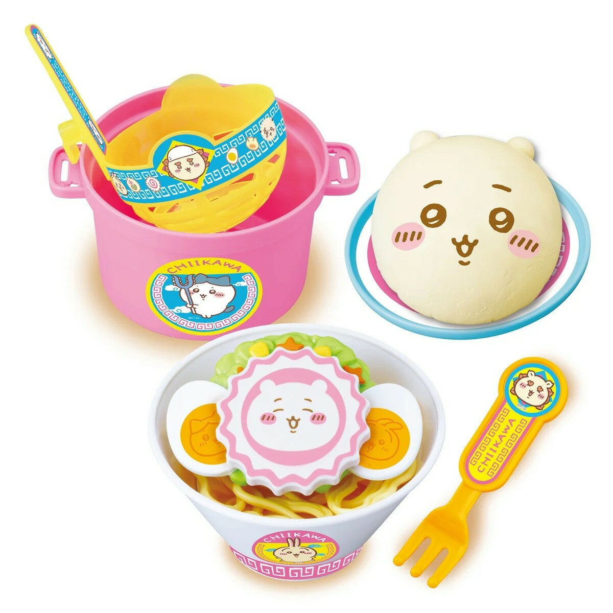 ●ちいかわの世界観！とにかくかわいいラーメンセット！ ラーメンは原作漫画にも登場したり、明星ちゃるめらとコラボしたり、ちいかわカフェでは「ちいかわラーメン」をオープン！ ちいかわにゆかりのあるアイテムです。 ●顔型の中華まんも存在感たっぷり...