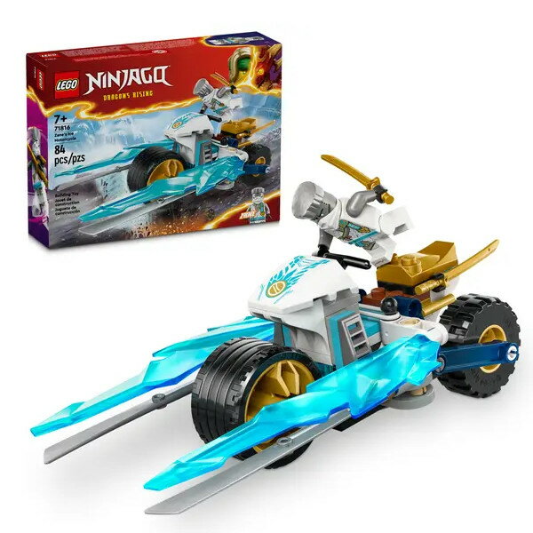 商品名レゴ ニンジャゴー ゼンのアイスバイク 71816 LEGO商品説明カッコいいアイスバイクに乗ったゼンが、トーナメント会場にやって来る！ トーナメント用の特製アーマーとゴールドの剣2本で武装し、戦いの準備はバッチリだ。 後輪を押してア...