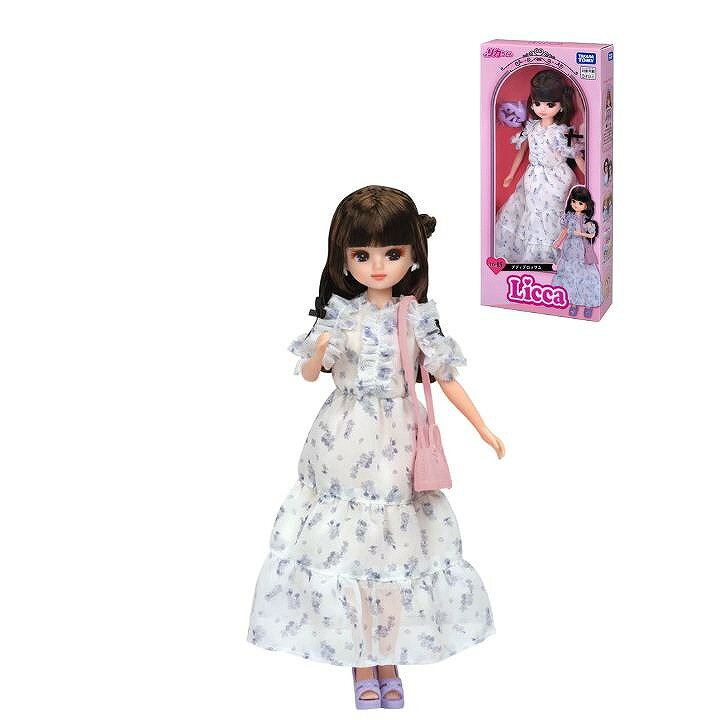 商品名リカちゃん LD-15 プティブロッサム商品説明ふんわり花柄とリボン、フリルで華やかに。 毎日を特別にするリアルクローズワンピースを着た、春に似合うNEWメイクのリカちゃんです。 透け感のあるシフォンの花柄ワンピースに、リボンとフリル...