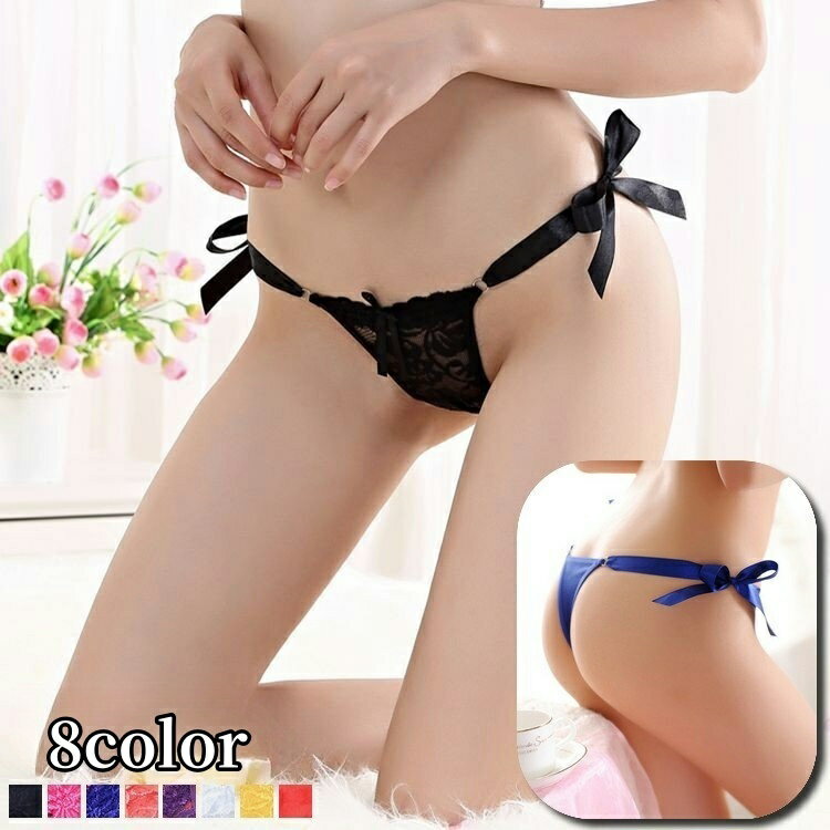 サイドのサテンリボン結びかかわいいTバックショーツ フロント部分は花柄総レースのおしゃれなデザイン♪ 【サイズについて】 画像をご参照ください。 【カラーについて】 生産ロットにより柄の出方や色の濃淡が異なる場合がございます。 お使いのモニ...