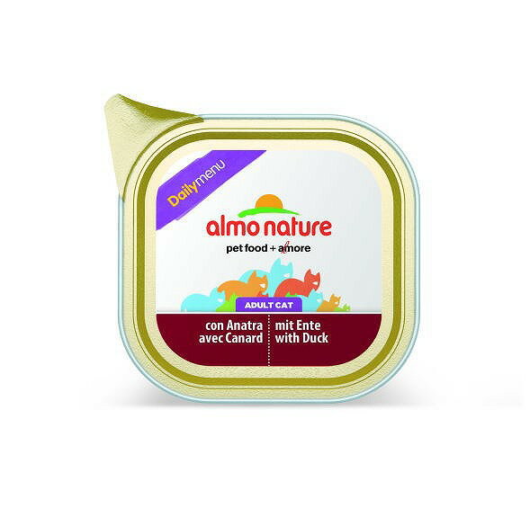 メーカー Almo Nature 商品 デイリーメニューソフトムースは、2種類以上のタンパク質を柔らかなムース状に仕上げています。 ビタミンやミネラルを強化し、じっくり煮込んだ「旨みたっぷりソース」のレシピです。 原材料 肉類(ダック4%以...