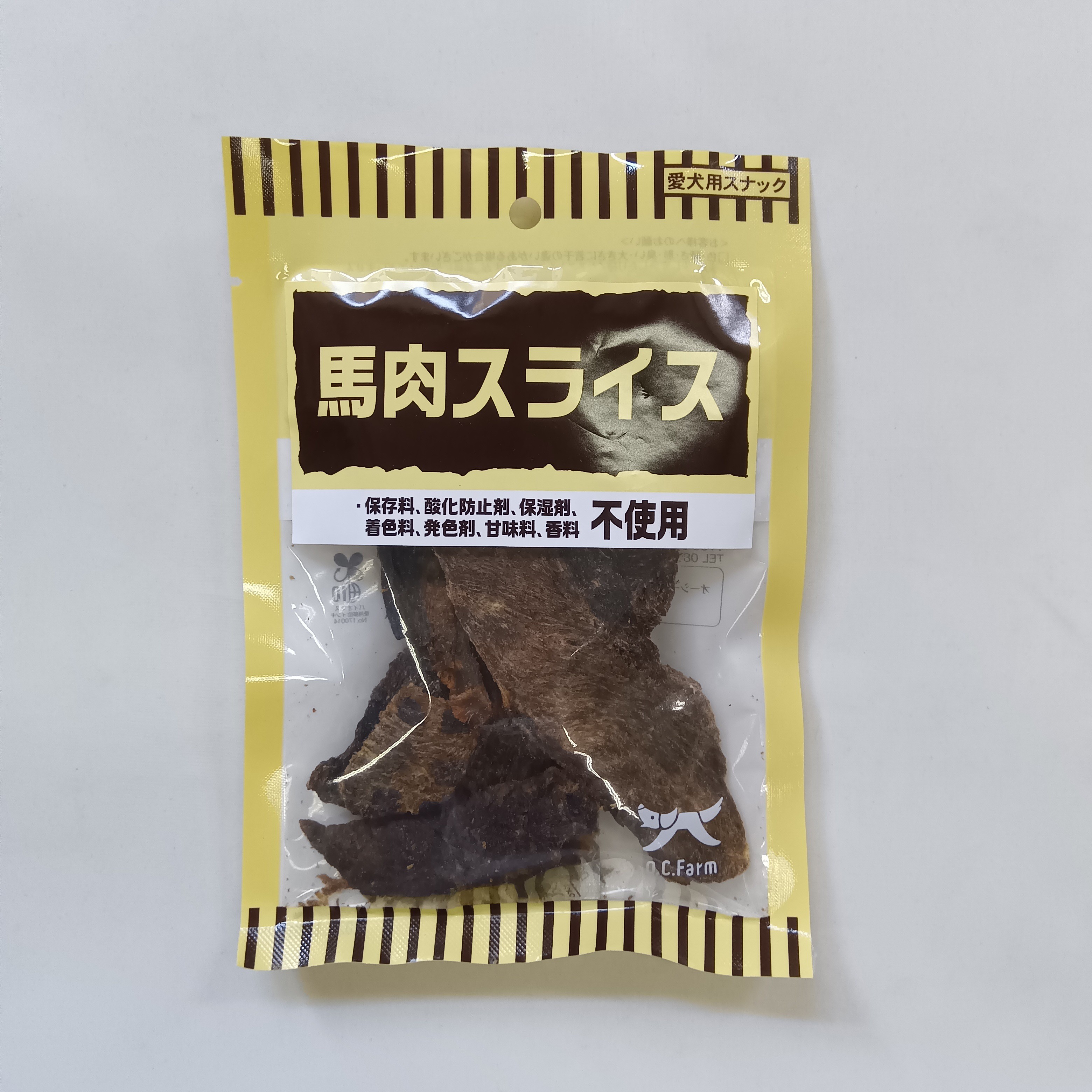 メーカー O.C.Farm 商品内容 ヨーロッパ又は南米産の素材を使用しています。 保存料、酸化防止剤、保湿剤、着色料、発色剤、甘味料、香料は使用しておりません。 原材料 100％表示 馬肉(ヨーロッパ又は南米) 成分 粗蛋白質：70.0％...