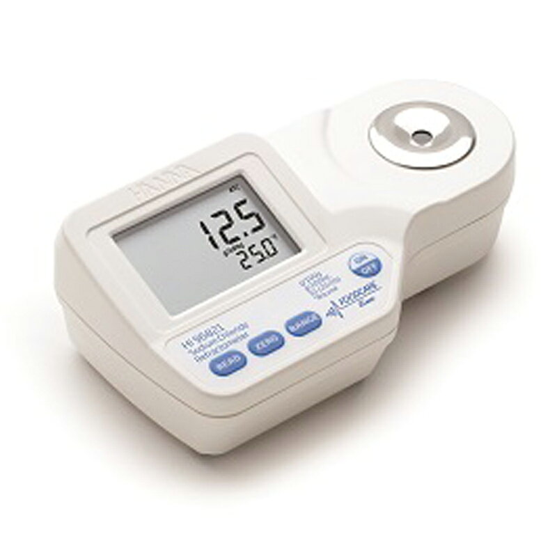 HI 96821は食塩の塩分（g/100g、g/100mL）、比重、ボーメ度、温度を1台で測定します。 海水の塩分計（屈折計）はHI 96822になります。 ◆特徴 食塩の塩分、比重、ボーメ度、温度を測定。 数滴のサンプルと数秒で屈折率を簡...