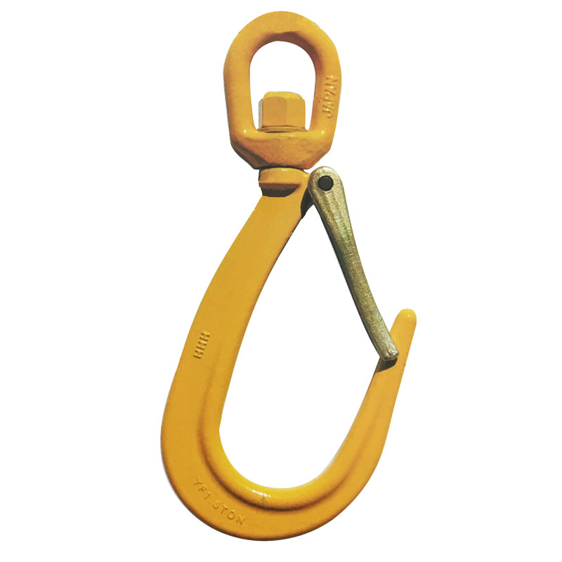 スイベル機能によってチェーン・ワイヤーロープのねじれを防ぎ吊り上げものの回転を抑えます。 アイフックやクレビススリングフックより口の開きが大きいので径の太いもの等を掛けるのに便利です。 鋳造製で丈夫なラッチ付 アイフックに比べ広口で懐が深い...