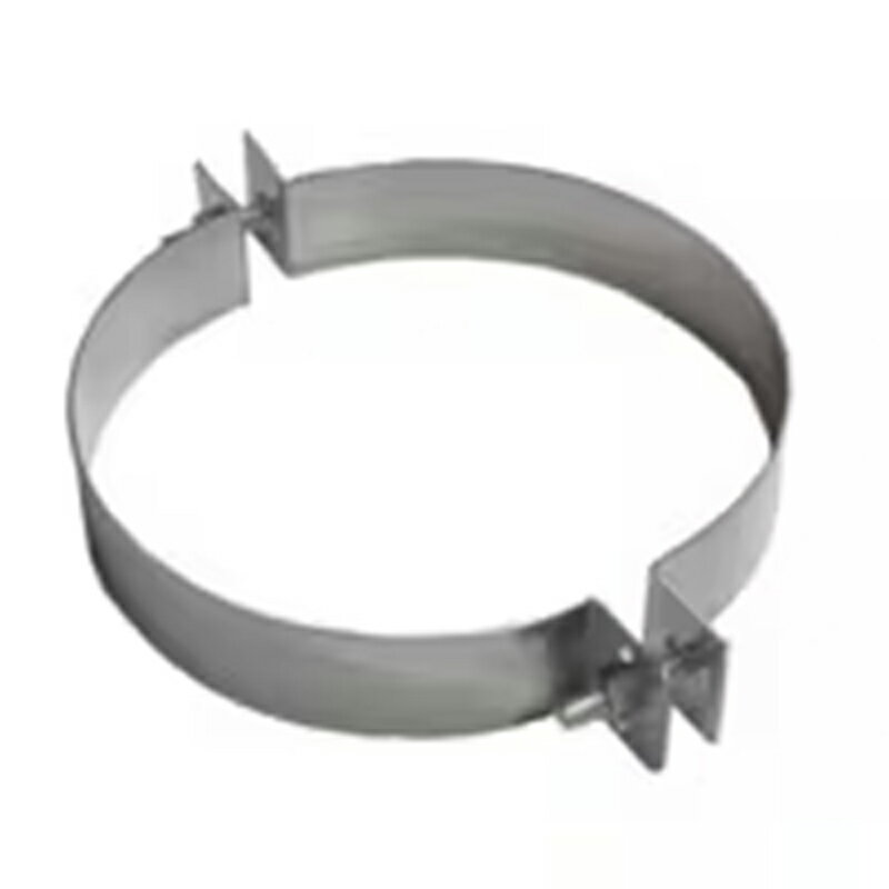 【煙突部材メーカーはすべて統一させてください。違うメーカー同士では接続できない可能性が高いです。】支え脚の取付や、煙突の接続強化に使用する固定リングです。 2個1組、締め付けビスが付属します。 ※支え脚は別途お求めください。 材質 SUS4...