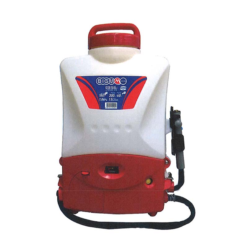 最高圧力1.0MPa＋吸水量は余裕の1.5L! リチウムイオンバッテリー噴霧機15L 1回の充電で最長300分運転可能! 寸法(長×幅×高)mm：230×365×500 乾燥質量：4.5kg 薬剤タンク容量：15L バッテリー：リチウムイオ...