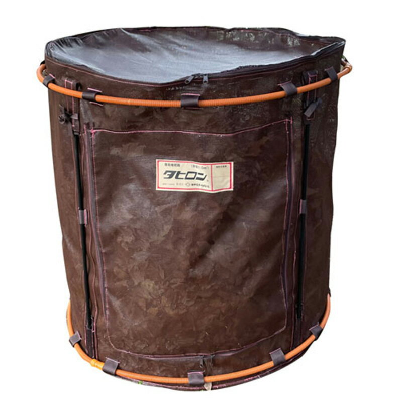 容量：約1.0立方メートル　 規格：φ1100×1150mm 吊下げ不要。本体横ファスナーから簡単に腐葉土を取り出せます （下排出口はありません） 大規模な堆肥舎は不要です バック詰した畜ふん尿の発酵には特例を除き場所を選びませんから、堆肥...