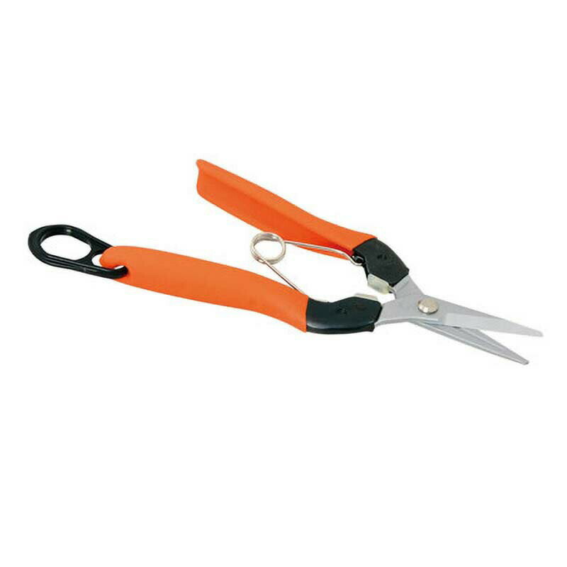 野菜・果実の収穫や摘果に。 細かな作業に最適な直刃です。 ●クッション機能で腱鞘炎対策！！ 手への衝撃を吸収クッション機能により 切断時におきる衝撃を大幅に軽減します。 ●楽々ストッパー 羽根付ストッパーではずしやすい。 品番：AG-7 全...