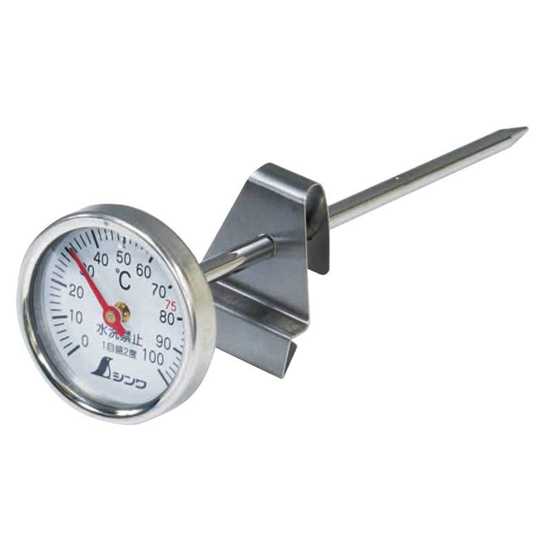 特長 ●食材に差し込んで測定します。料理をおいしい温度でいただけます。 ●ホルダー付なので液体の温度も測定可能です。ワインや日本酒をおいしい温度で飲む事ができます。 ●O-157加熱殺菌の目安となる75℃は、赤く表示されているので目立ちます...