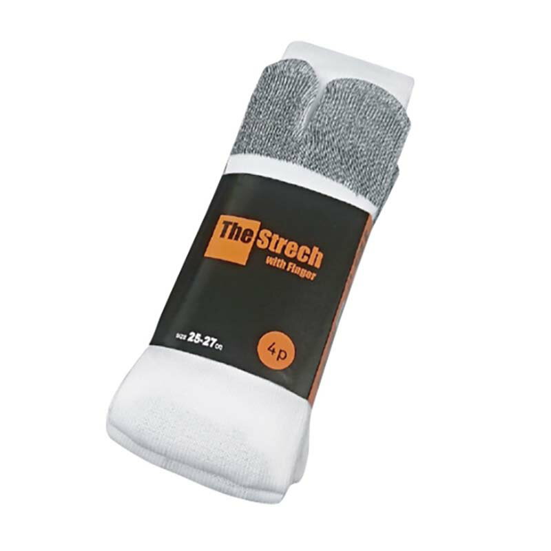 指付タイプのストレッチソックス。 品番：SS-339-4P カラー：サラシ サイズ：25〜27cm 原材料：ポリエステル、綿、ポリウレタン 入数：4足組 類似商品はこちら靴下 ストレッチソックス 指付 4足組 SS-911円靴下 ストレッチ...