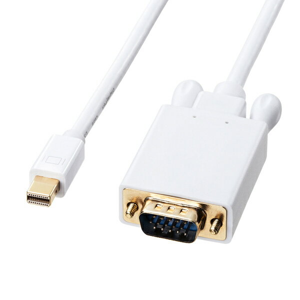 ミニDisplayPort-VGA変換ケーブル（ホワイト・1m） 詳細スペック 長さ1m 電気用品安全法(本体)非対象 電気用品安全法(付属品等)非対象 電気用品安全法(備考)電源に直接接続しないため