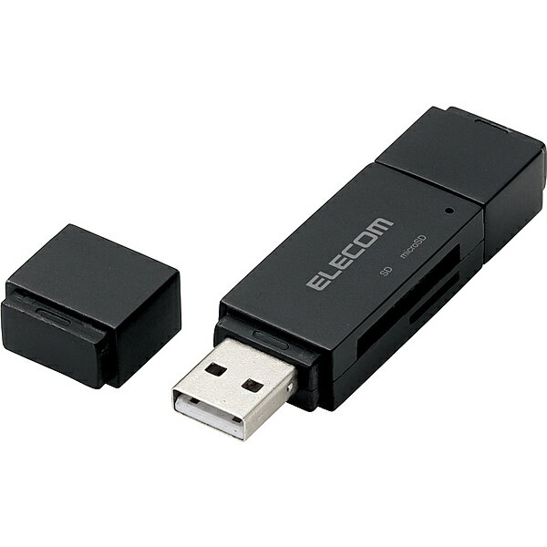 メモリリーダライタ/PC・スマホ・タブレット用/microB+USB A/SD+microSD/ブラック ■USB[micro B]コネクタとUSB[A]コネクタの両方を備え、一台でスマートフォン、タブレット、パソコンに接続できるメモリリー...