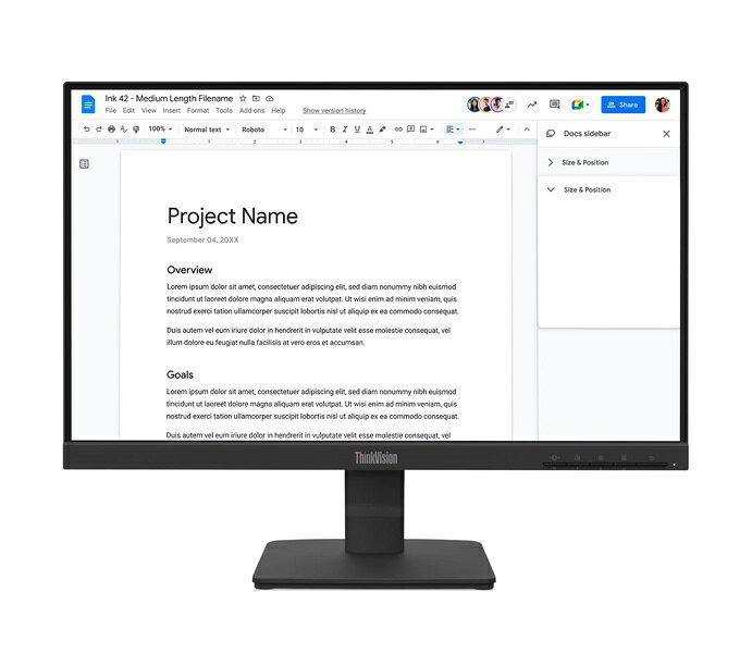 ThinkVision S22-4e (21.5型ワイド液晶ディスプレイ/1920×1080/VGA、HDMI/ブラック/スピーカー：なし/3年間フル保証/広視野角IPSパネル採用) 250cd/6ms/20W 詳細スペック サイズ21.5...