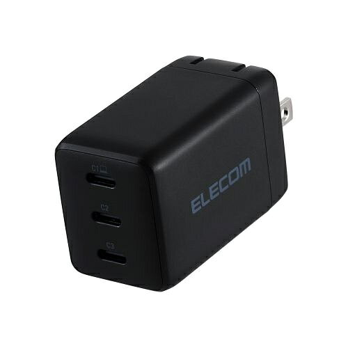 ノートPC用ACアダプター/USB充電器/USB PD/67W/USB-C×3/スイングプラグ/ブラック ■3つの出力ポートを搭載。用途に合わせて接続先を使い分けられるから、ノートパソコンやスマートフォン、タブレット、ワイヤレスイヤホンなど...