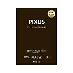 写真用紙・光沢 プロ [プラチナグレード] A3 20枚 PIXUSインクジェットプリンター写真用紙(光沢紙)のフラッグシップモデル。従来製品(PT-101)と比べ、光沢度20%UP、耐傷性50%UPと商品力が大きく向上 詳細スペック タイ...