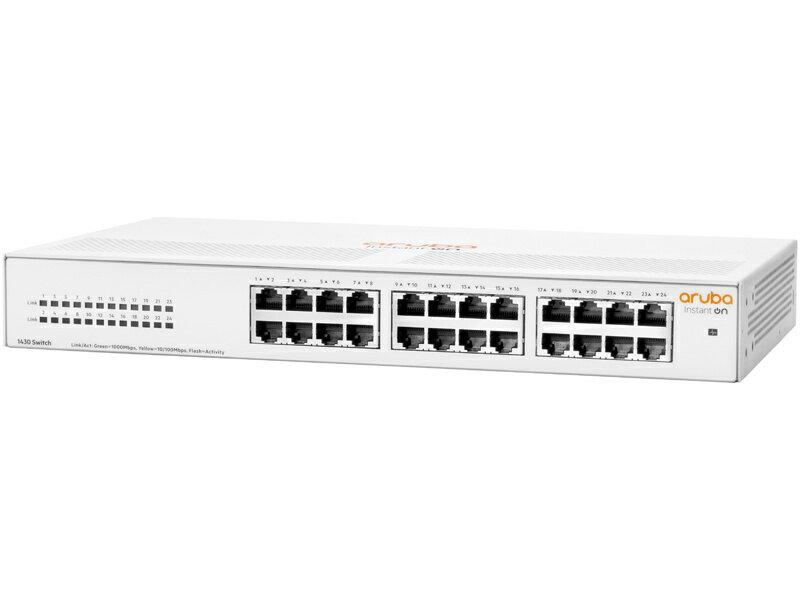 HPE Networking Instant On 1430 24G Switch ■法人向け非管理型L2スイッチ　■エントリーモデル　■10/100/1000BASE-T：24ポート　■ファンレス 詳細スペック 標準ポート数24 通信速度...