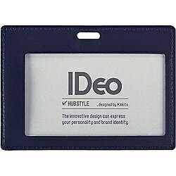ネームカードケース ＜IDeo HUBSTYLE＞ 名刺・IDカード用 ヨコ型 紺 ●上質な牛革製/ショップなどでの使用にも最適な牛革製。既存の3色に加え、シックな2色をラインアップしました。●選べる2タイプ/形状はタテ型とヨコ型をラインア...