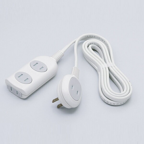 扉付タップラン 3個口＋1個口 2m ホワイト ●コンセントプラグからも電源がとれますので、通常のタップよりもう1つ差込口が増えます。●扉付ですので、使用していないコンセントの刃受口を封じて幼児のいたずらによる感電を防止します。●耐トラッキ...