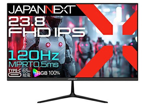 ゲーミング液晶ディスプレイ 23.8型/1920×1080/HDMI×1、DP×1、USB Type-C×1/ブラック/スピーカー有/2年保証 23.8インチのIPSパネルを搭載し、0.5ms(MPRT)の高速応答速度と120Hzの高速リフ...