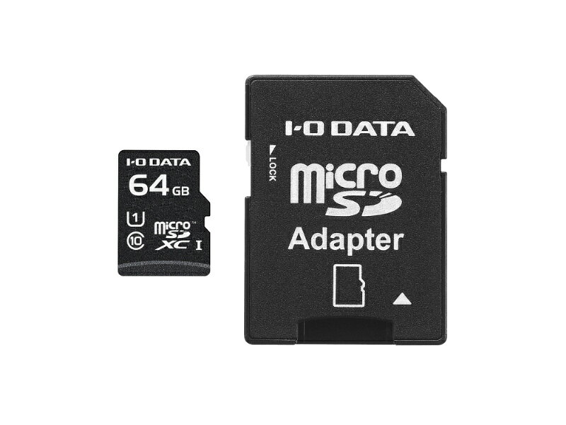 UHS-I UHS スピードクラス1対応microSDメモリーカード（SD変換アダプター付き） 64GB ■UHS-I規格およびUHS スピードクラス1に対応した、SDカード変換アダプター付きmicroSDカードです。 添付の変換アダプター...