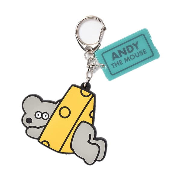 ねずみのANDYからキーホルダーが登場☆ ●サイズ：53×67mm（チャームサイズ） ●素材：PVC樹脂、アクリル樹脂