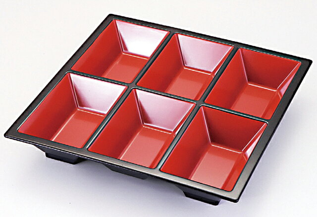 軽くて破損に強い、6つ仕切のりバイキングプレートです。【業務用品】■サイズ:234×234×40mm■材質:ABS樹脂●耐熱温度:60度以下●衝撃に強いので割れにくく、耐久性に優れ塗料の密着も良好です。食器洗浄機を使用すると変形する場合があ...