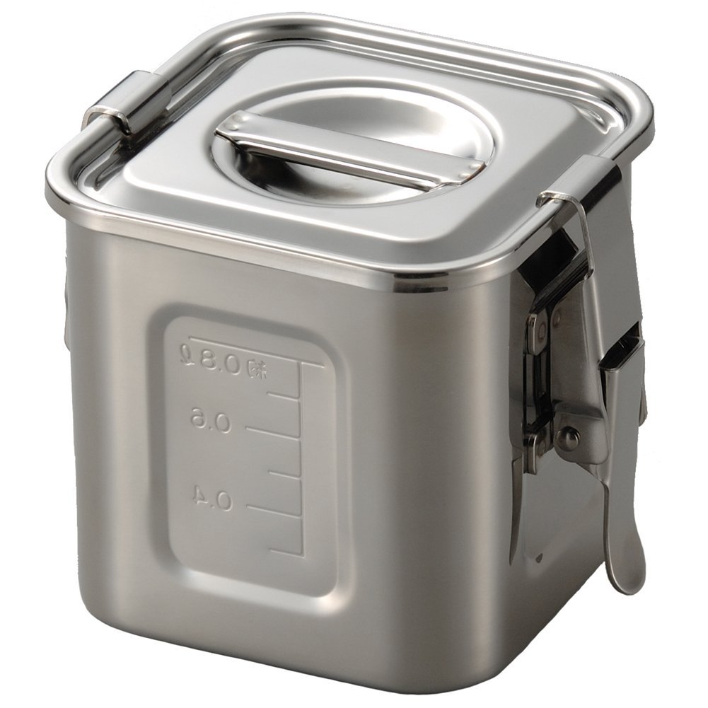 サイズ:165×165×高さ165mm、板厚:0.7mm、容量:約4.2L*清潔感あるステンレス製のキッチンポット*蓋の置き場に困らない引掛け金具付き*食材や調味料、ソース類のストックに最適♪*ゴムパッキン、フックがついているので、従来のも...