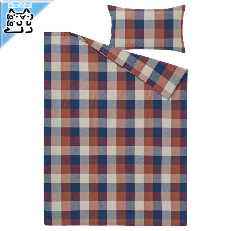 【 IKEA - イケア -】BLASENAP -ブローセーナプ- 掛け布団カバー＆枕カバー マルチカラー/チェック 150x200/50x60 cm やさしい素材は、肌寒い夜にも身体をあたたかく保ち、チェック柄が心地よい雰囲気を高めます!...