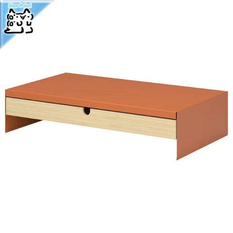 【 IKEA - イケア -】ELLOVEN -エロヴェン- モニタースタンド 引き出し付き ブライトオレンジ 47x26x10 cm この収納付きモニタースタンドは、仕事や勉強、作業をさくさく進めるサポートをし、デスクまわりをすっきりと整...