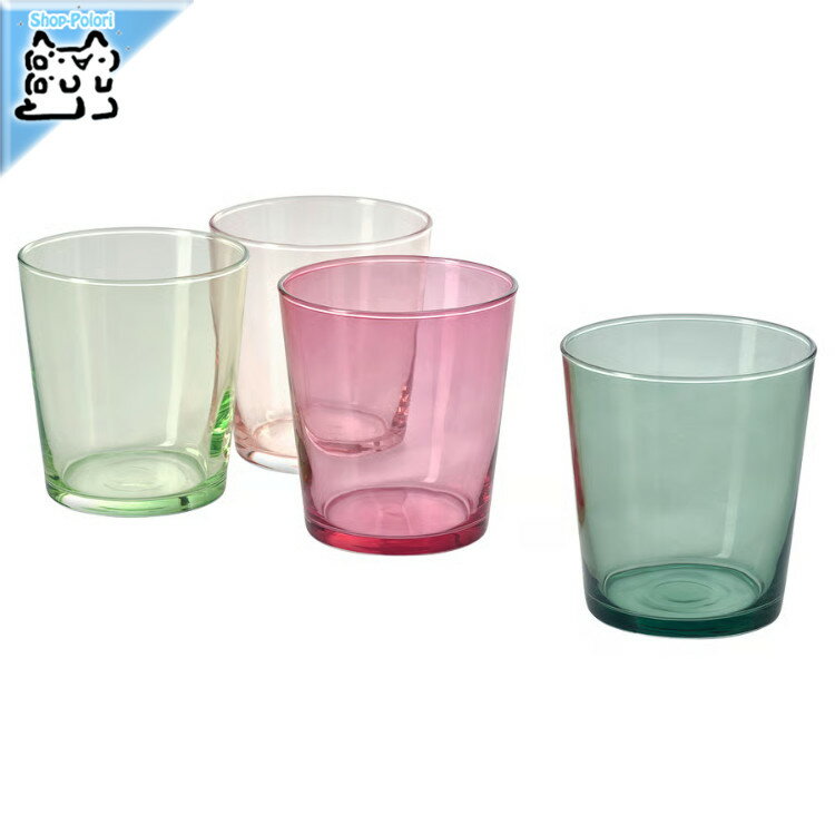 【 IKEA - イケア -】PAPPERSBJORK - パッペルスビョルク - グラス ミックスカラー 30 cl 4 ピース コーディネートされた異なる色のグラスがそろっています！ ■商品詳細■ ブランド IKEA 素材 ガラス, 塗...