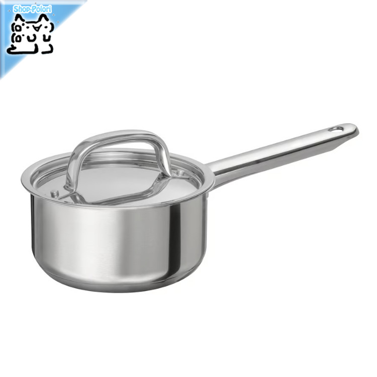【 IKEA - イケア -】IKEA 365+ -イケア- 片手鍋 ふた付き ステンレススチール 1 L オーブン使用可 食器洗い乾燥機対応 料理を温めたり、バターを溶かしたり、ポリッジ（オートミールの粥）をつくったり、スープやソースを調...