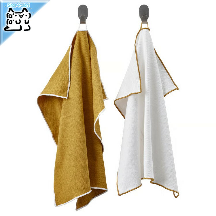 【 IKEA - イケア -】SANDABBORRE -サンダボッレ- キッチンクロス ホワイト/ダークイエロー 50x50 cm 2 ピース デコレーションやテーブルコーディネートにも使えます♪ ■商品詳細■ ブランド IKEA 素材 綿...