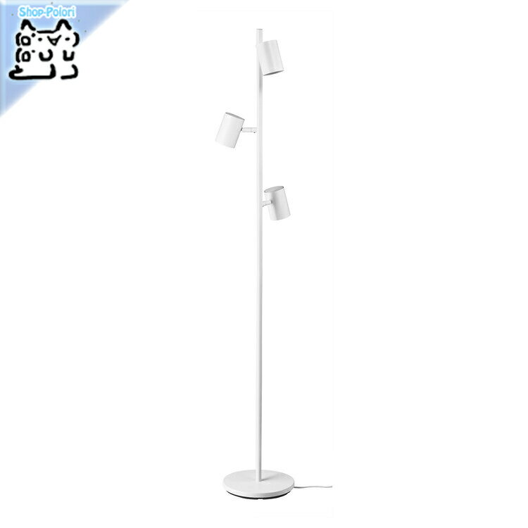 【 IKEA - イケア -】NYMANE -ニーモーネ- フロアランプ 3スポット ホワイト 160 cm フレキシブルな照明。3つのランプは、向きを自由に調節したり、別々に点灯・消灯したりできます！ ■商品詳細■ ブランド IKEA 素...