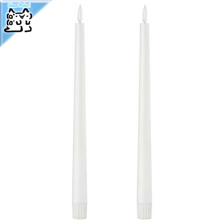 【 IKEA - イケア -】SMALOM -スモーロム- LEDテーパーキャンドル 電池式 ホワイト 2 ピース 電池式なのでコンセントにつなぐ必要がなく、どこにでも簡単に設置できるキャンドルライト！ ■商品詳細■ ブランド IKEA 素...