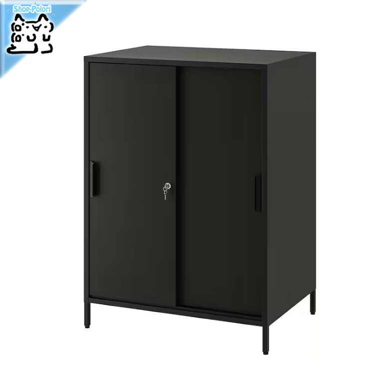 【 IKEA - イケア -】TROTTEN -トロッテン- キャビネット 引き戸付 チャコール 80x55x110 cm プライベートなものの収納に便利なカギ付き収納♪ ■商品詳細■ ブランド IKEA 素材 基本素材/ 金属製チューブ:...