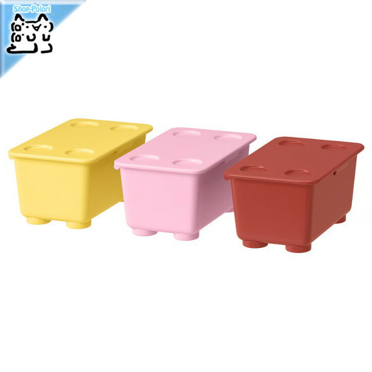 【 IKEA - イケア -】GLIS -グリース- ふた付きボックス レッド ピンク/イエロー 17x10 cm 3 ピース ペンや文房具など、こまごまとしたものの収納に最適です！ ■商品詳細■ ブランド IKEA 素材 ポリプロピレンプ...