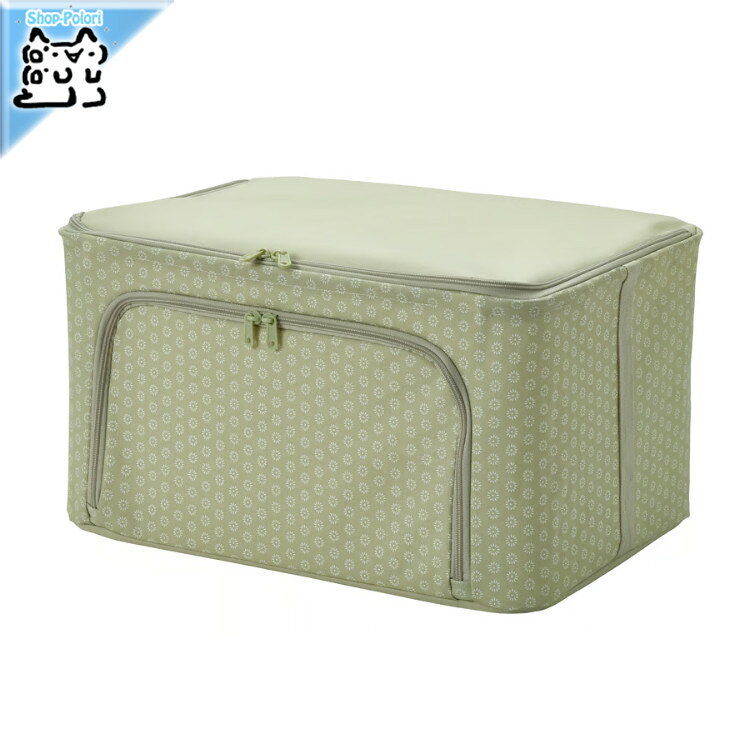 【 IKEA - イケア -】HEMMAFIXARE -ヘマフィクサレ- 収納ケース 布地 フラワー/ペールグレーグリーン 34x51x28 cm 柔らかな布製の重ねられる収納ボックスは、衣類やその他のアイテムの整理整頓に役立つうえに、中身...