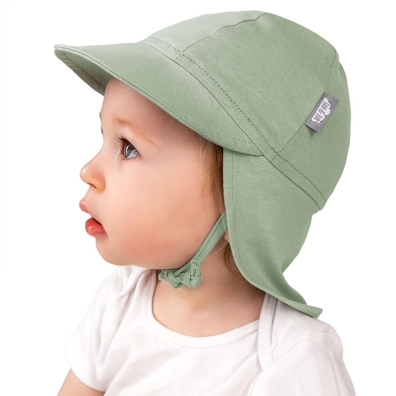 [JAN &amp; JUL] ベビー コットン サンハット 紐付き ネックフラップ付き 新生児 男の子 女の子用 UV対策【50+ UPF紫外線対策】赤ちゃんのフラップハットの生地はUPF50+の評価を受け、新生児の繊細な肌にも安心。化学...